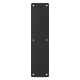 Eclipse Fire Rated Finger Plate Matt Black 75mm x 305mm - Screwfix