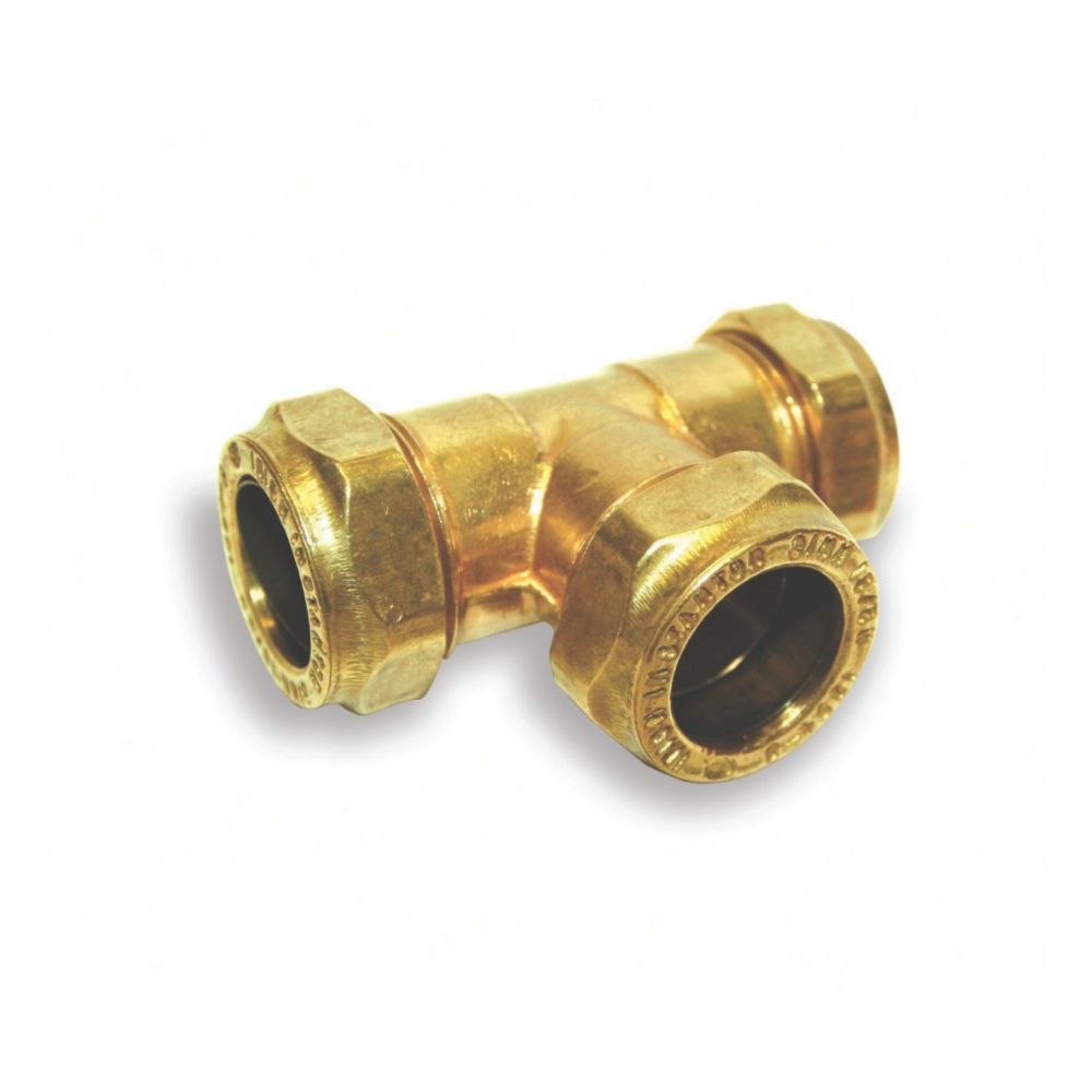 Instantor Brass Compression Equal Tee 3/4" - Screwfix