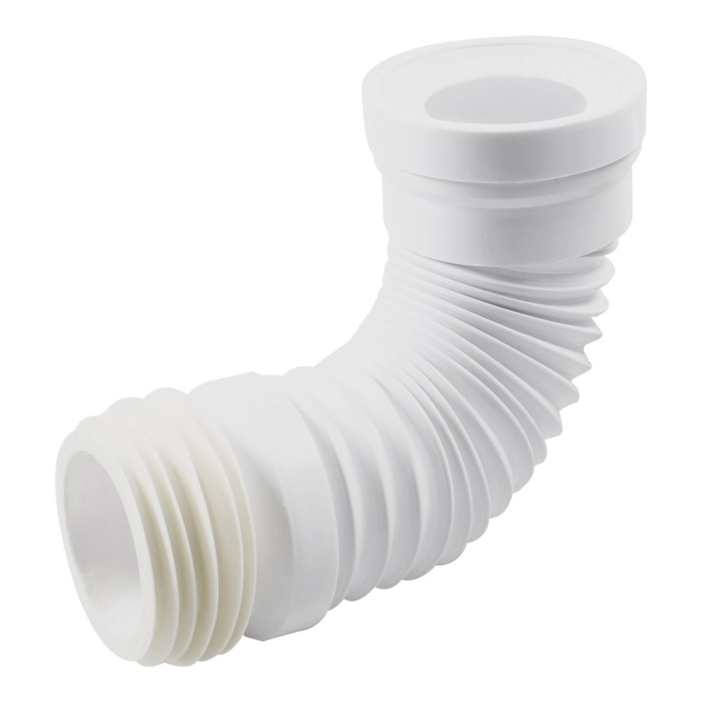 Flomasta Flexible Straight Pan Connector White 160 - 300mm - Screwfix