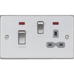 Knightsbridge 45A 2-Gang DP Cooker Switch & 13A DP Switched Socket ...