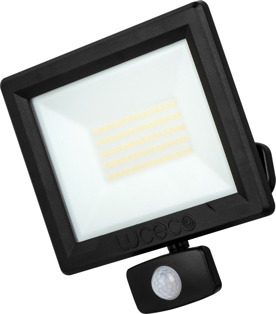 Luceco Essence Outdoor LED Floodlight with Ball Joint With PIR Sensor ...