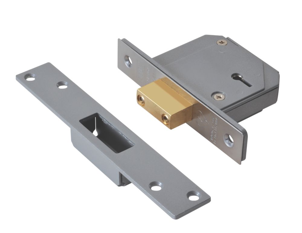 Union Fire Rated Satin Chrome BS 5-Lever Mortice Deadlock 67mm Case ...
