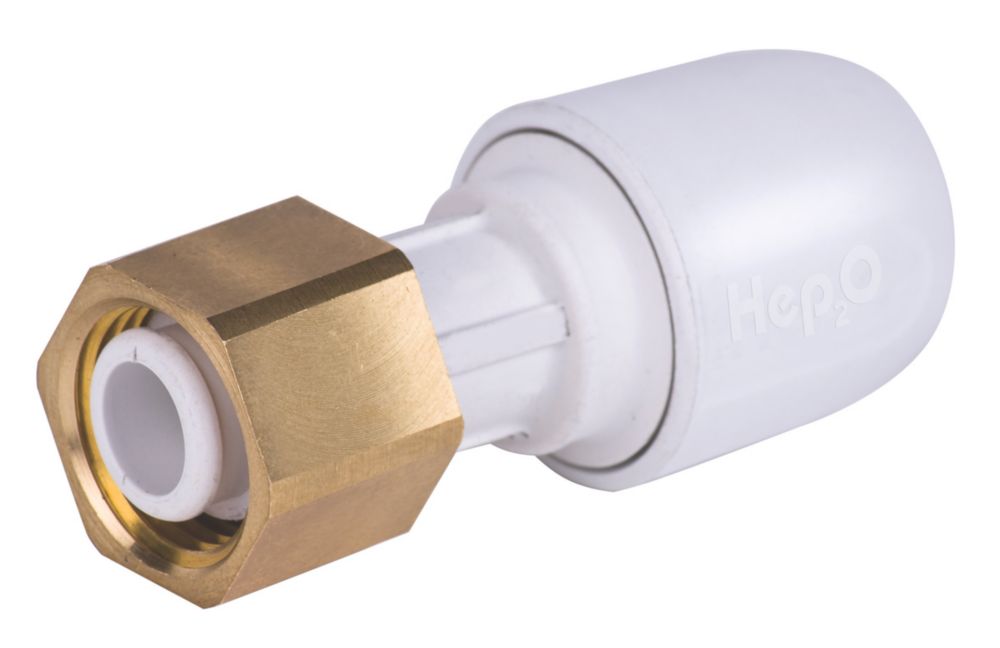 Hep2O Plastic Push-Fit Straight Tap Connector 15mm x 1/2" - Screwfix