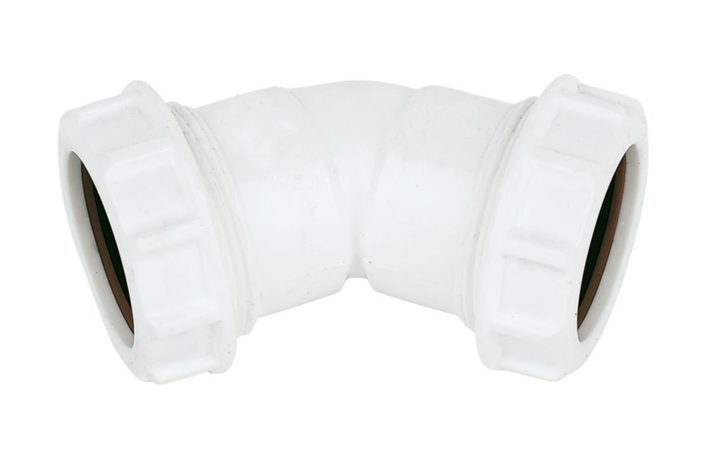 FloPlast WC19 Universal Compression Waste Bend 135 (45°)° 40mm - Screwfix