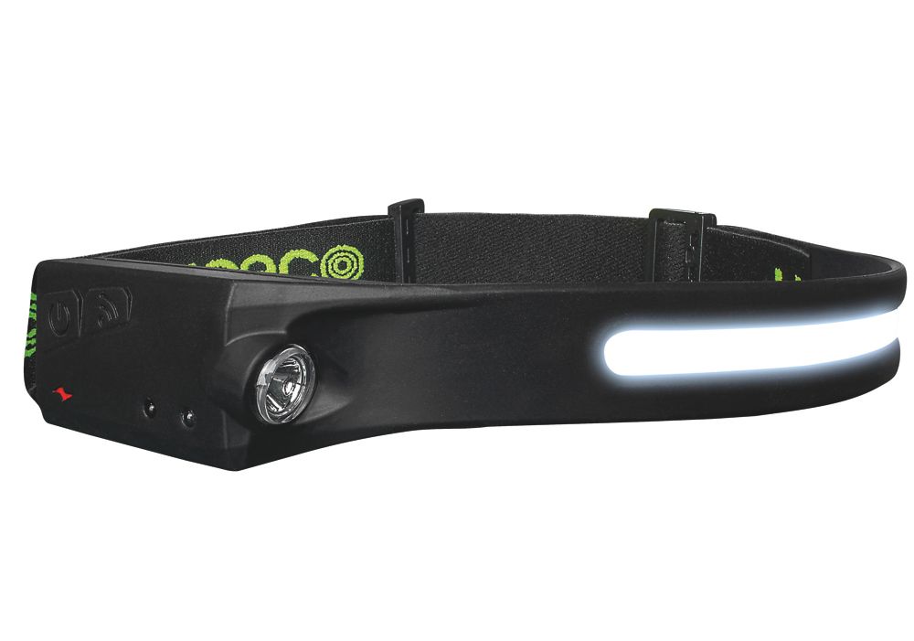Luceco Rechargeable LED Flexible Headtorch With Motion Sensor Black ...