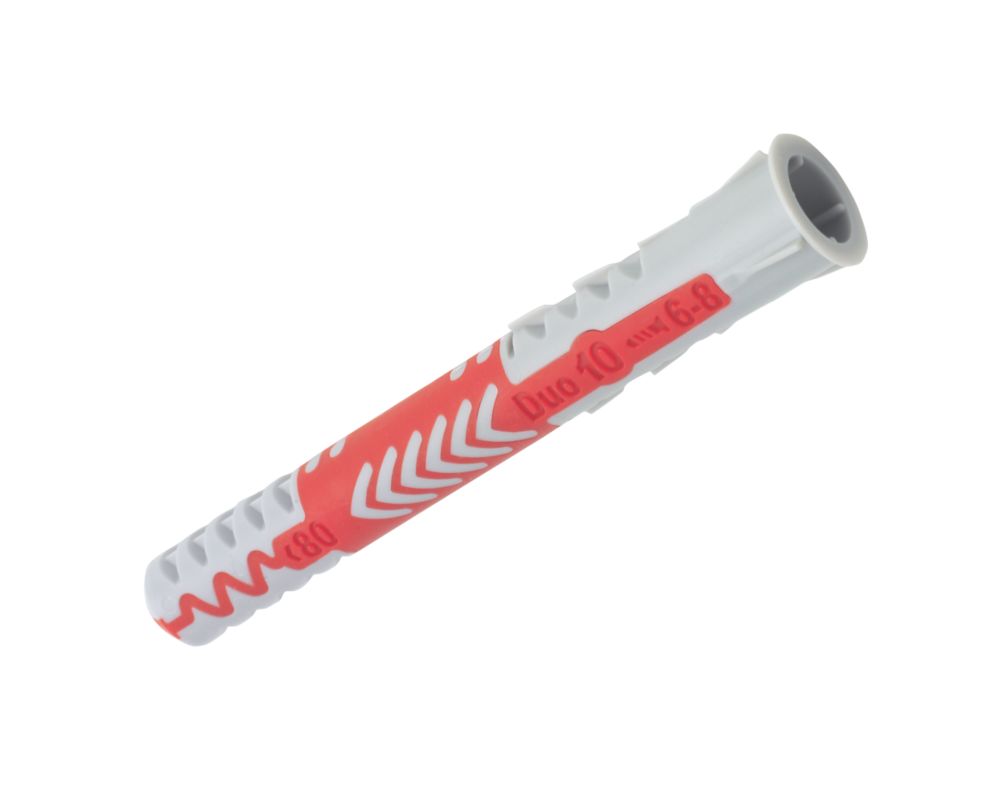 Fischer DuoPower Long Nylon Wall Plugs 10mm x 80mm 25 Pack - Screwfix