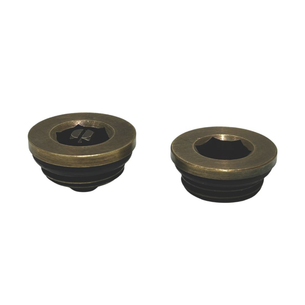 ETAL Radiator Vent & Blanking Plug Kit Antique Brass - Screwfix