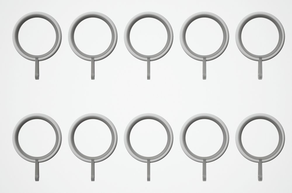Rothley Matt White Steel Curtain Rings 28mm 10 Pack - Screwfix