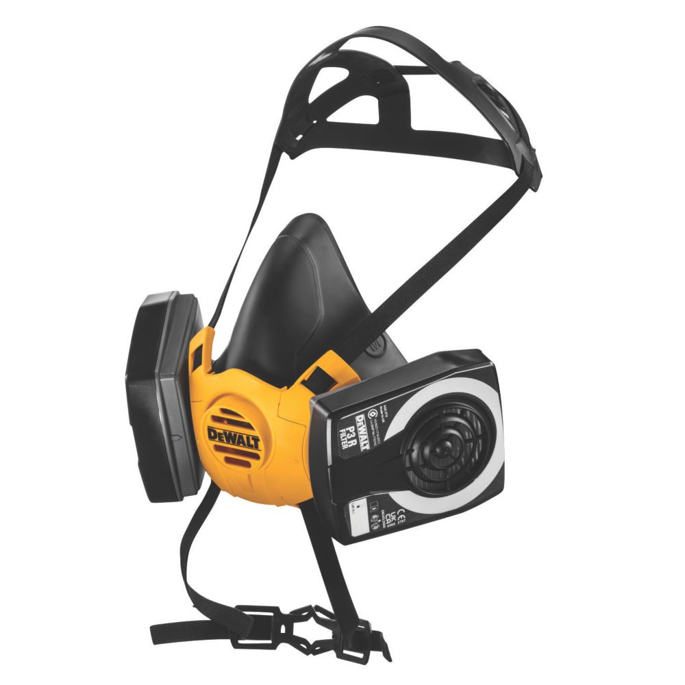 DEWALT Large Half Mask Respirator with Filters P3 - Screwfix