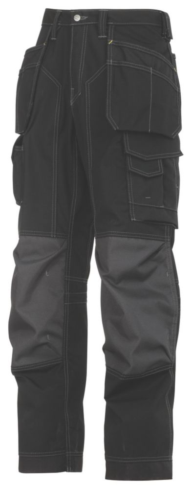 Snickers 3223 Floorlayer Trousers Grey/Black 33" W 32" L - Screwfix