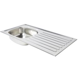 Essentials 1 Bowl Stainless Steel Kitchen Sink & LH Drainer 940mm x ...