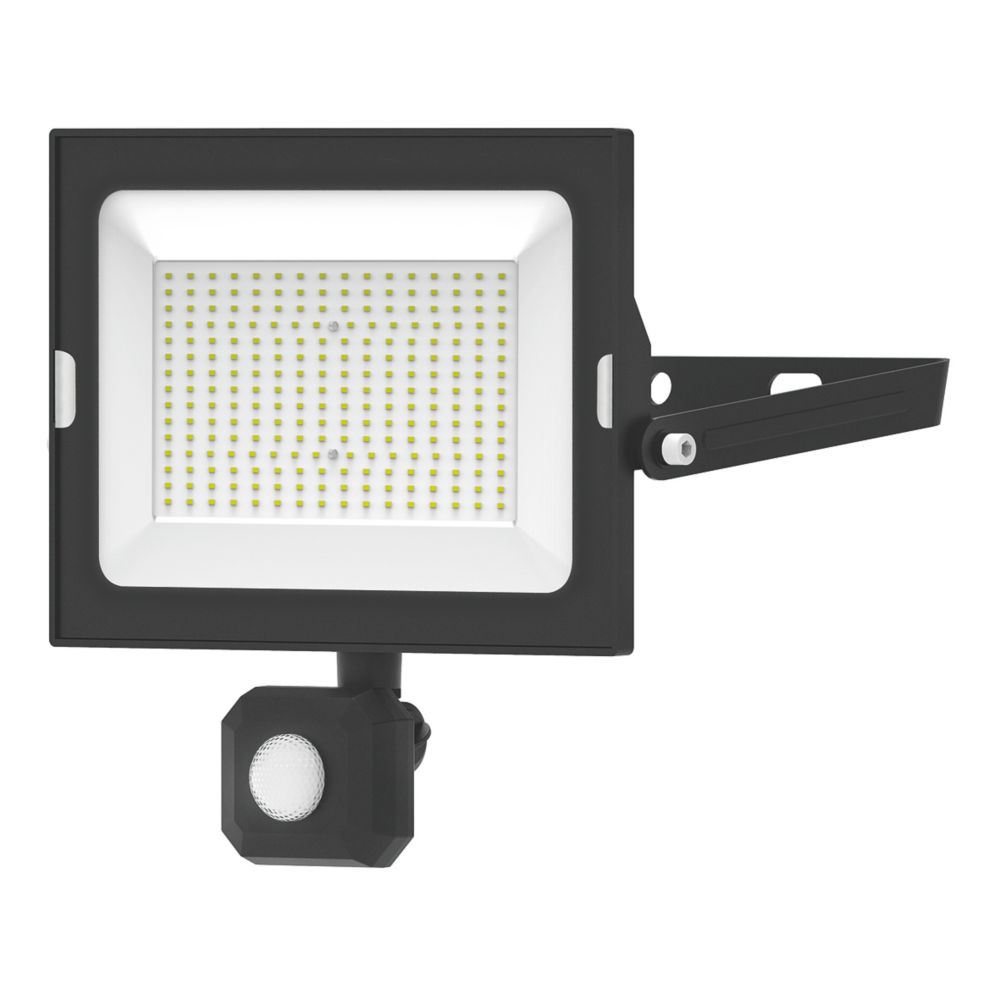 4lite Advantage Outdoor LED Floodlight With PIR Sensor Black 50W 4250lm ...