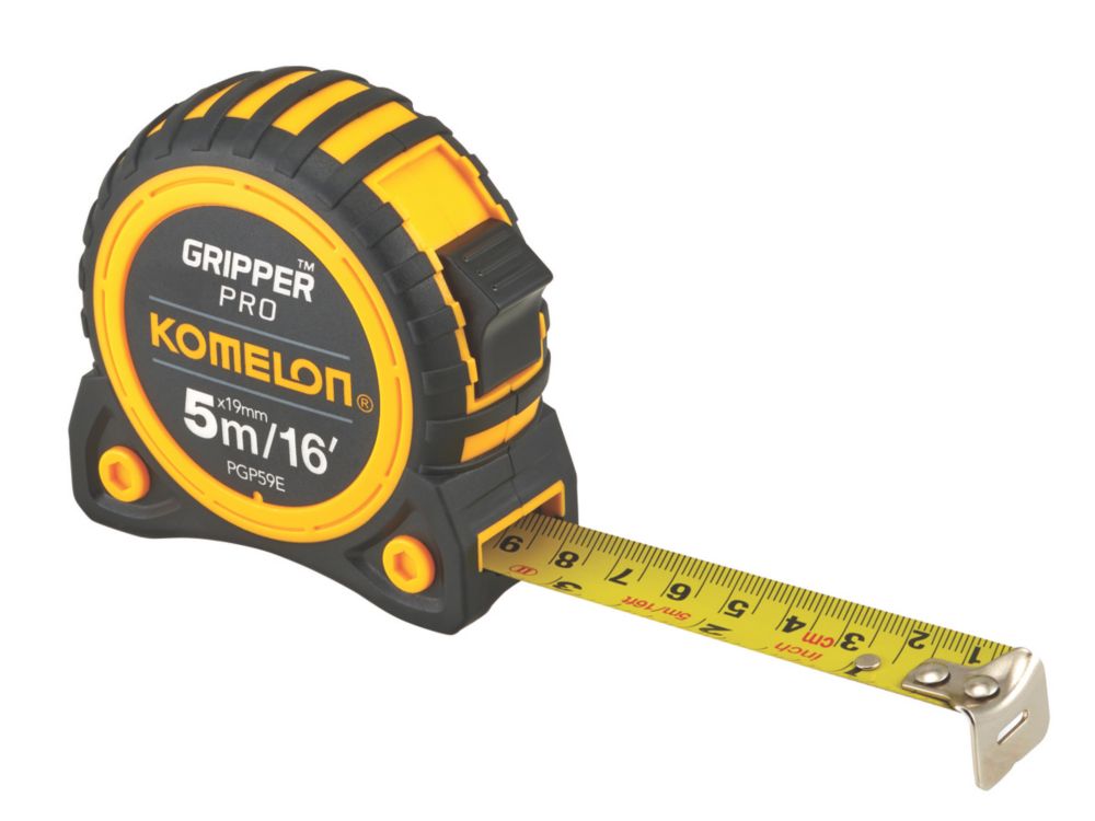 Komelon Gripper Pro 5m Tape Measure - Screwfix