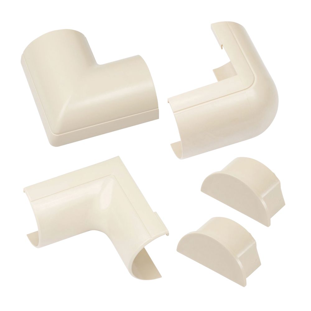 D-Line ABS Plastic Magnolia Trunking Accessories 5 Pieces - Screwfix