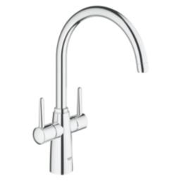 Grohe Ambi Dual-Lever Mono Mixer Kitchen Tap Chrome - Screwfix