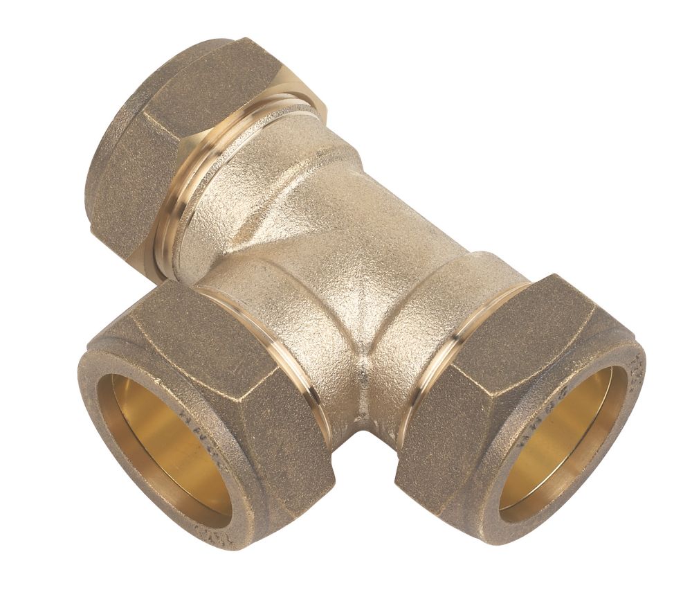 Compression Equal Tee 28mm | Pipe Fittings | Screwfix.ie