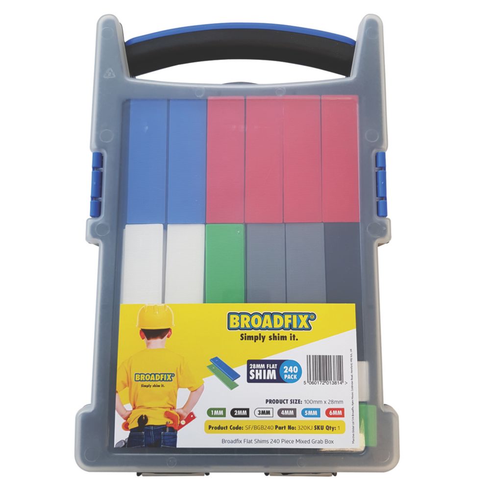 Broadfix Plastic Flat Shims Assorted 240 Pcs - Screwfix