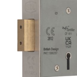 Smith & Locke Fire Rated 5 Lever Nickel Deadlock 65mm Case - 44mm ...