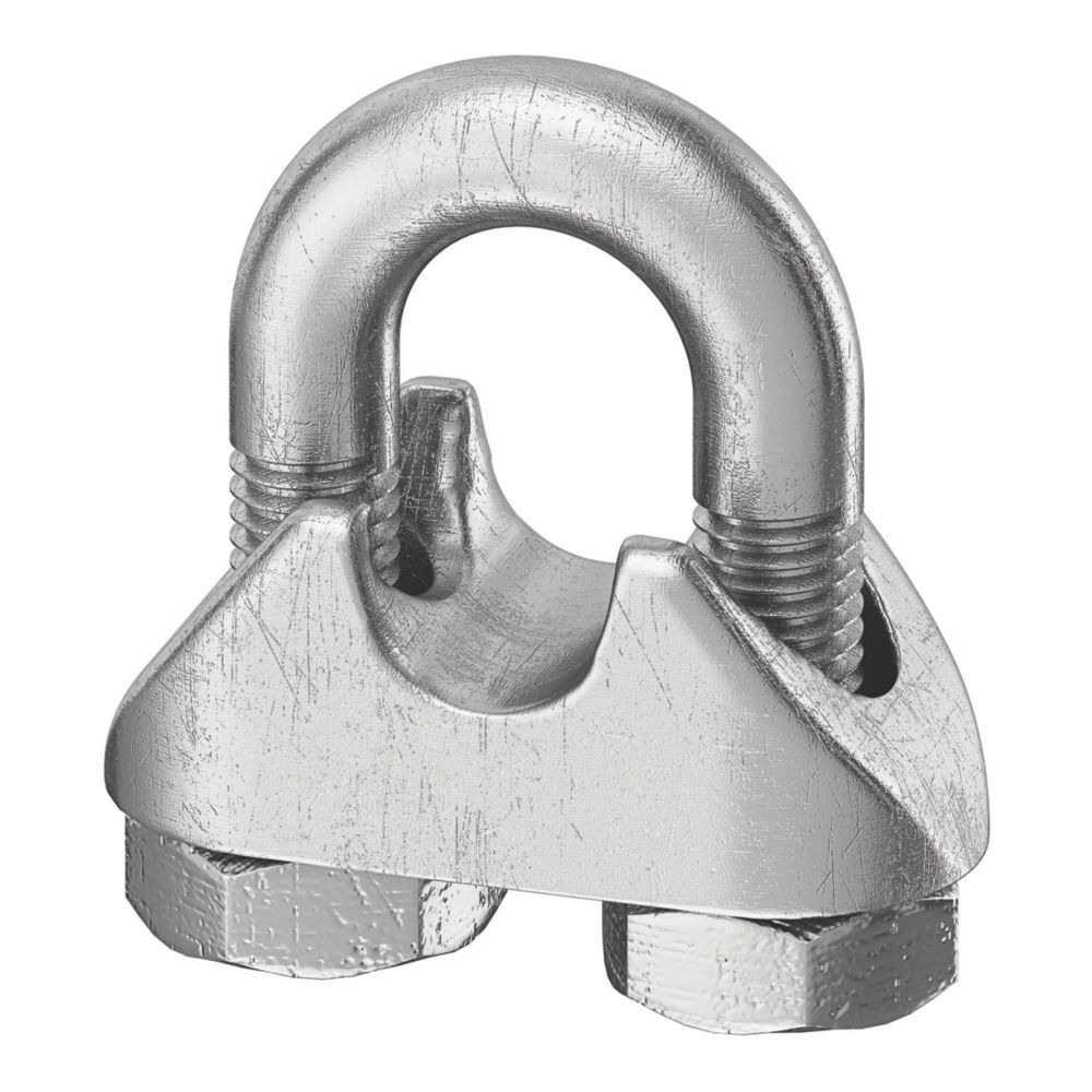 Essentials M4 Wire Rope Clamps Silver 10 Pack - Screwfix