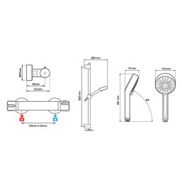 Mira Atom EV Rear-Fed Exposed Chrome Thermostatic Mixer Shower - Screwfix