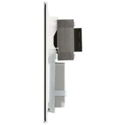 LAP 2-Gang Dual Voltage Shaver Socket 115 / 230V Polished Chrome with ...