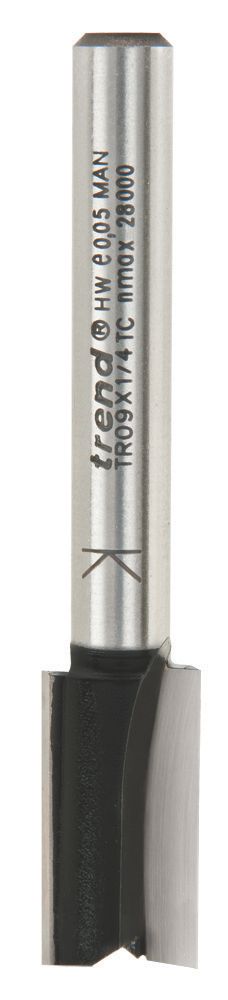 Trend TR09X1/4TC 1/4" Shank Double-Flute Straight Cutter 10mm x 19mm ...