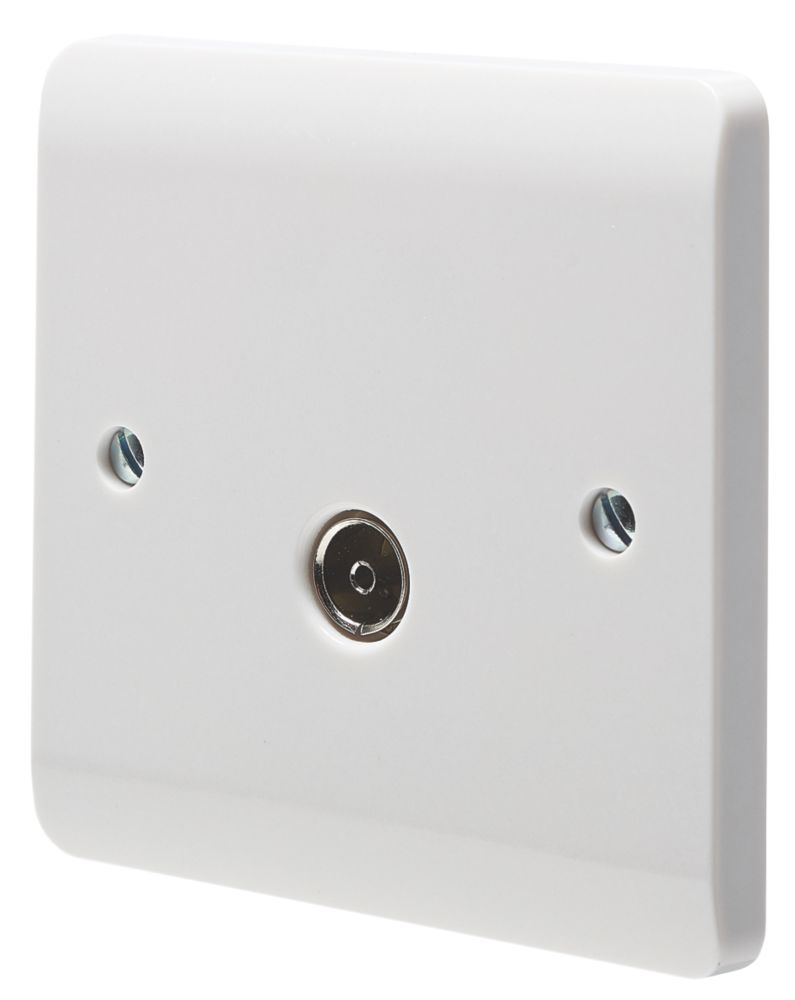 Crabtree Instinct 1-Gang Coaxial TV Socket White - Screwfix
