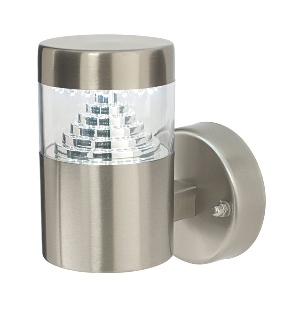 Inca Outdoor LED Wall Light Brushed Stainless Steel 2.5W 280lm - Screwfix