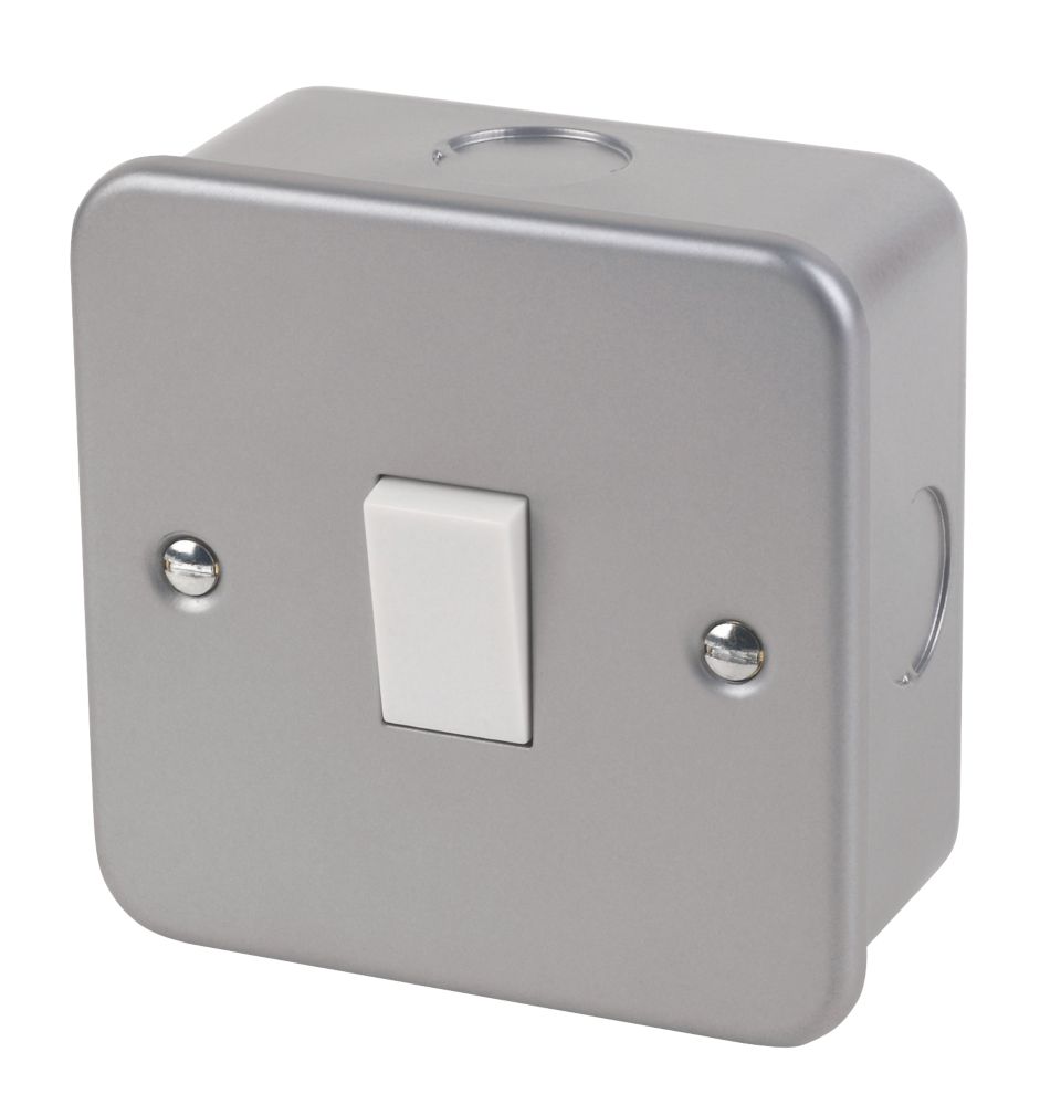 Essentials 10AX 1-Gang 2-Way Metal Clad Switch with White Inserts ...