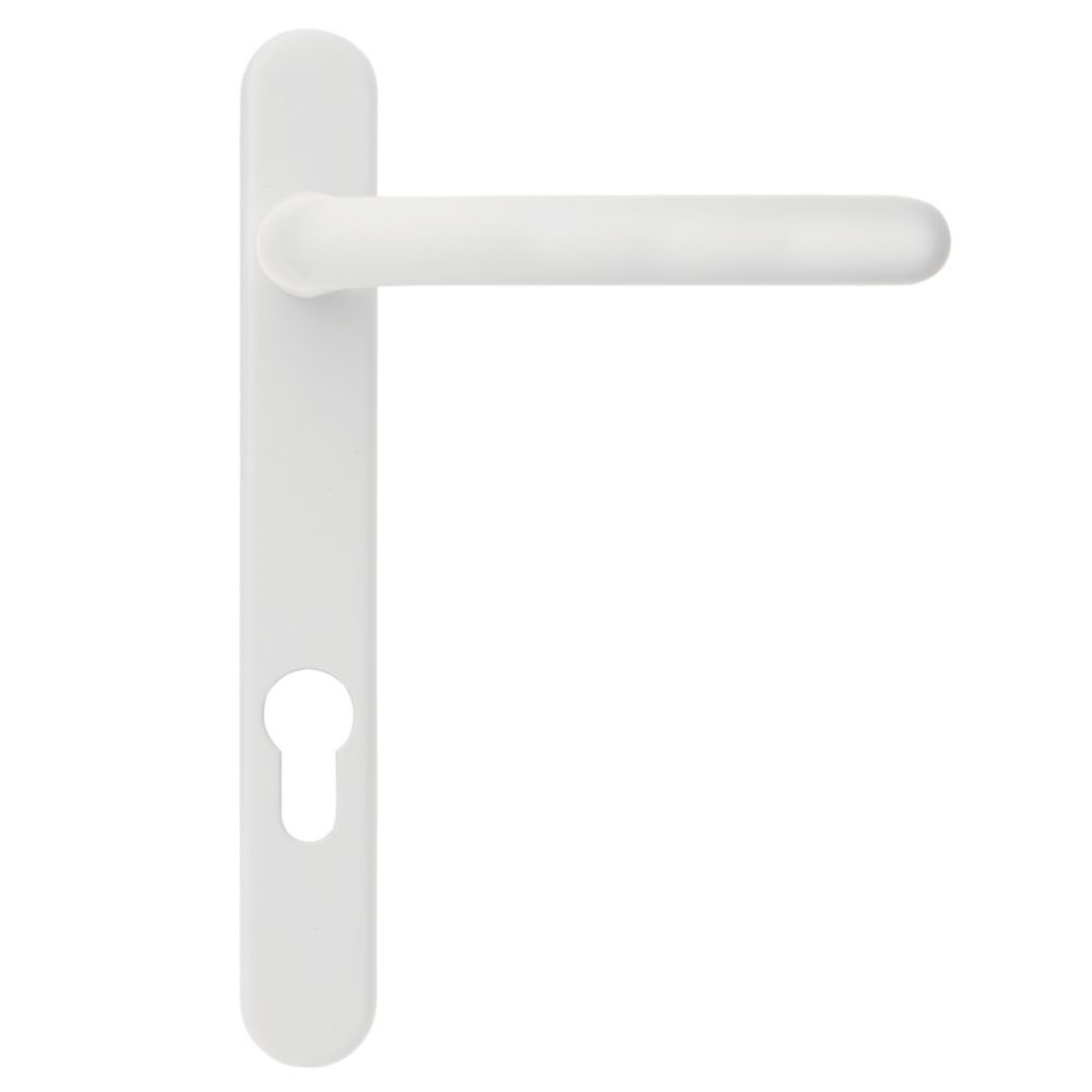 Fab & Fix Windsor Door Handles Pair White | Lock Door Handles | Screwfix.ie