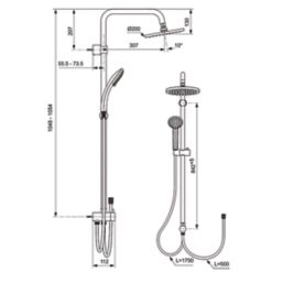 Ideal Standard Idealrain Shower System Kit Chrome - Screwfix