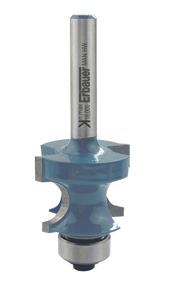 Erbauer 1/4" 0° Round Nose Shaped Router Cutter 25.4mm x 17.5mm - Screwfix