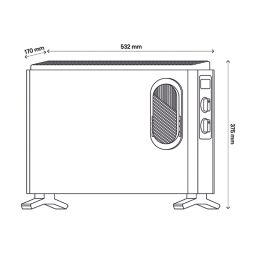 Blyss NDK20-24AF 2000W Electric Portable Convector Heater White - Screwfix