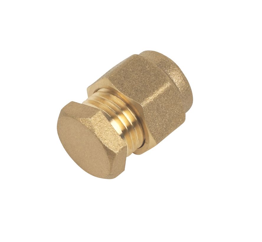 Flomasta Brass Compression Stop End 8mm - Screwfix