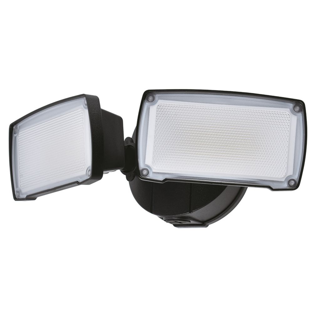 Lutec Chimera Outdoor LED Twin Head Floodlight Black 21.2W 2350lm ...