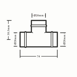 Flomasta Copper Solder Ring Equal Tee 28mm - Screwfix