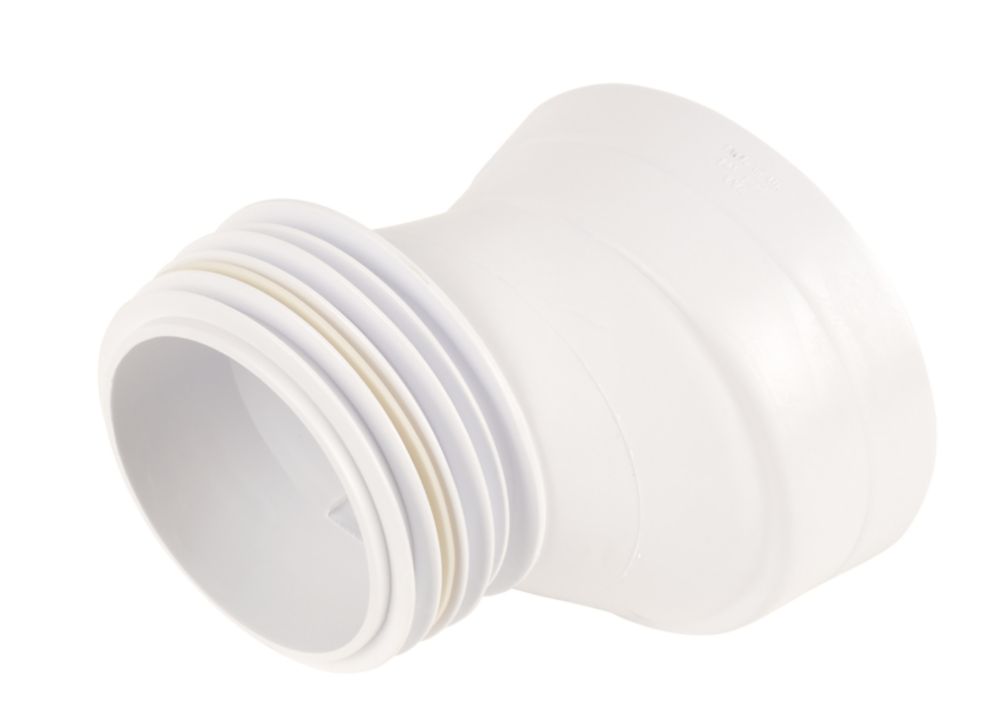 McAlpine MACFIT Rigid 40mm Offset Pan Connector White 135mm - Screwfix