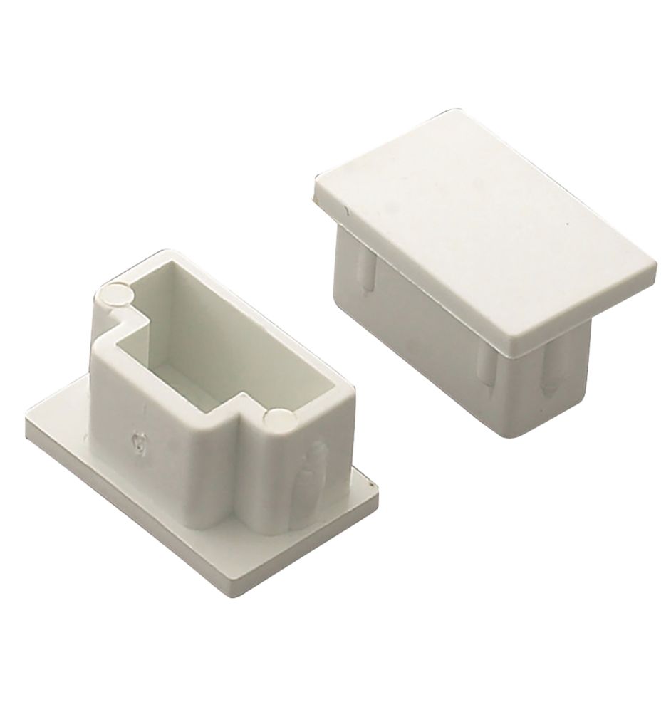 Deta TTE Maxi Trunking End Caps 25mm x 16mm 2 Pack - Screwfix