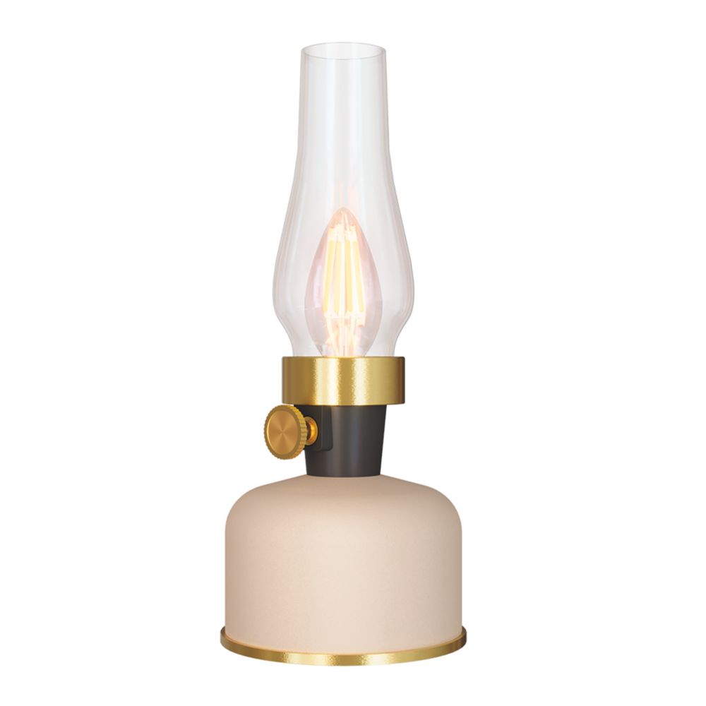 Calex Lavinio Rechargeable LED Table Lamp Sand 200lm - Screwfix