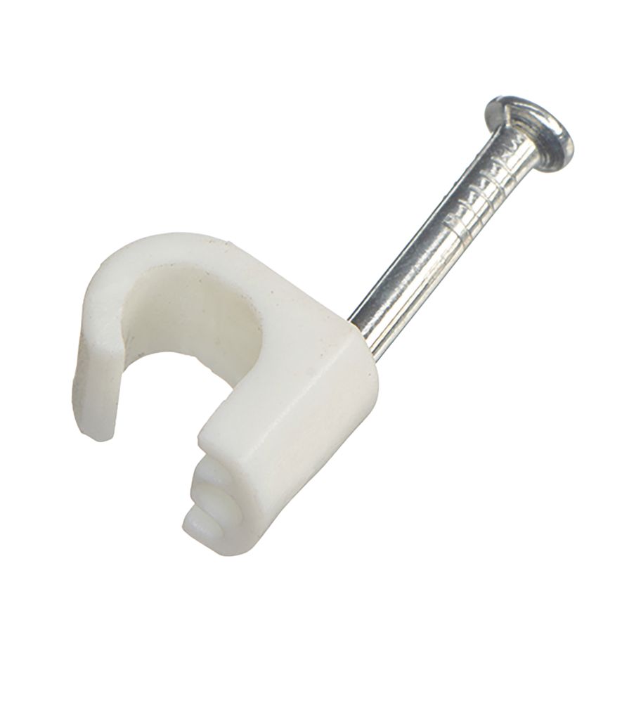 Vimark White Round Cable Clips 7-10mm 100 Pack - Screwfix