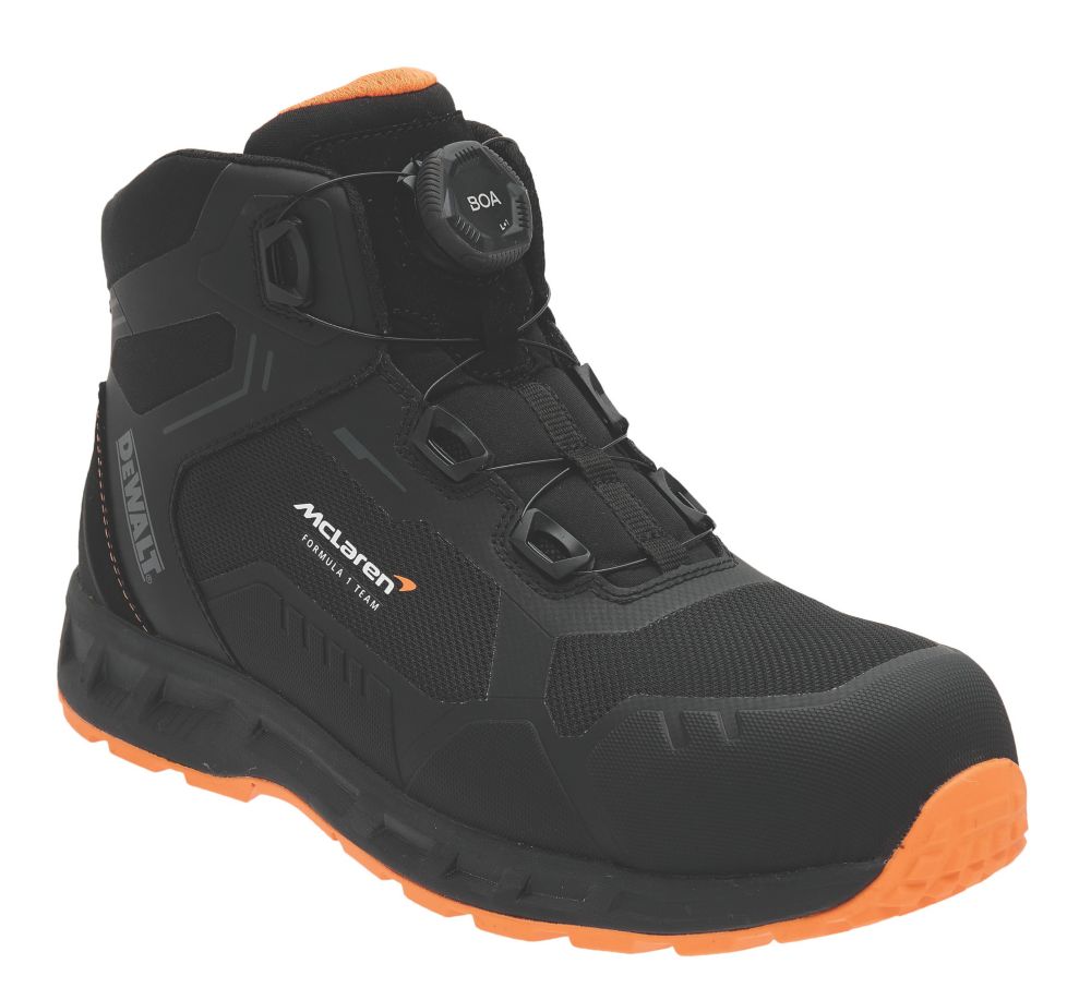 DEWALT McLaren F1 Team Traction Boa Size 12 Black Safety Boots - Screwfix