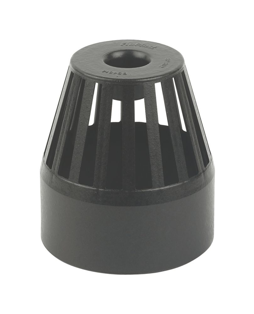 FloPlast Cast Iron Effect Vent Terminal Black 110mm - Screwfix