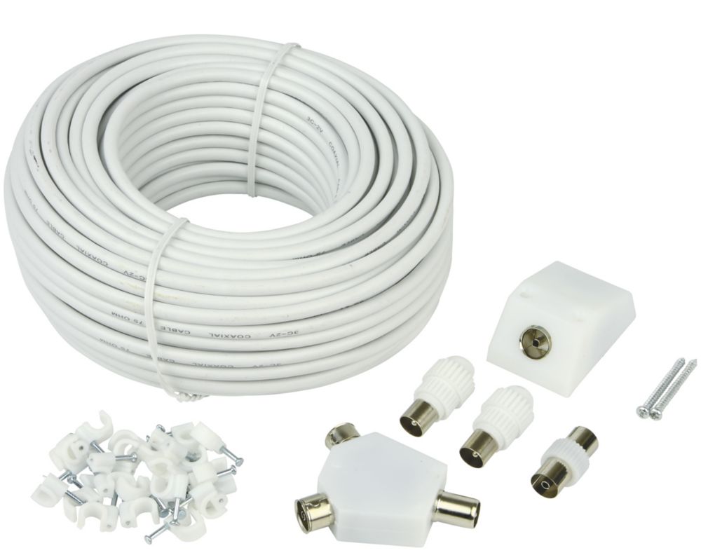 Labgear Coaxial Cable Kit 25m - Screwfix