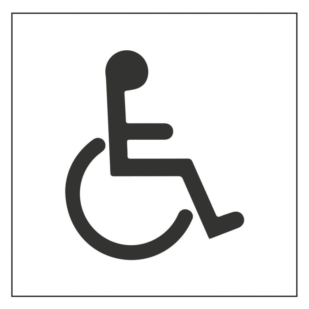Essentials Disabled Toilet Symbol Sign 150mm x 150mm - Screwfix
