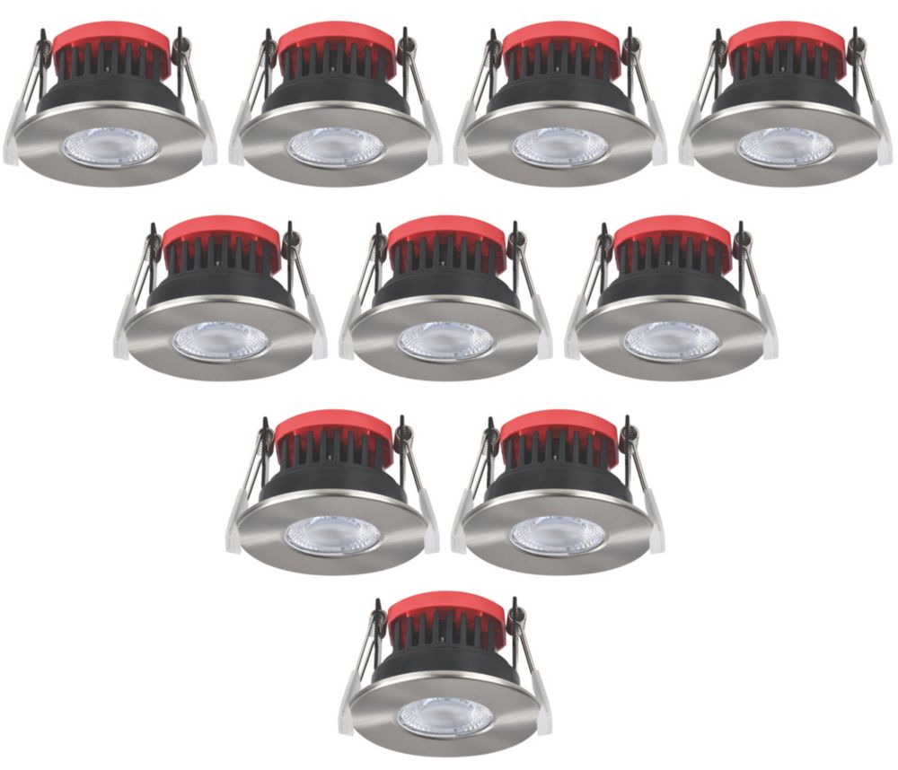 Lexco Tauri Fixed Fire Rated LED Downlights Brushed Nickel 8W 500-800lm ...