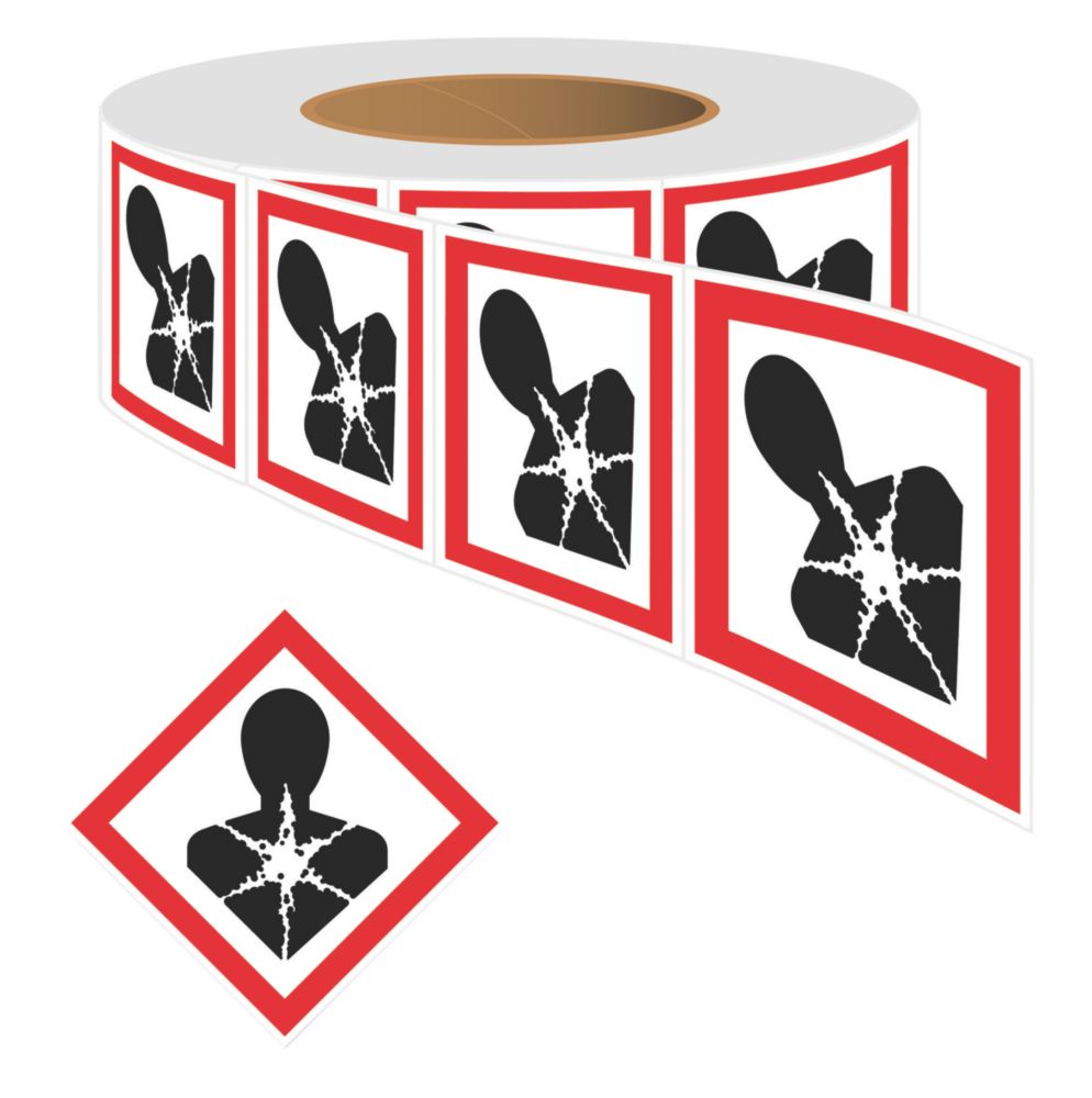 Essentials Health Hazard GHS Labels (Roll) 100mm x 100mm - Screwfix