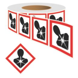 Essentials Health Hazard GHS Labels (Roll) 100mm x 100mm - Screwfix