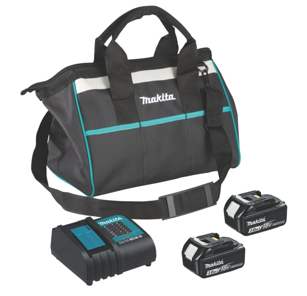 Makita P-84280 18V 3.0Ah Li-Ion LXT Batteries & Charger Kit - Screwfix