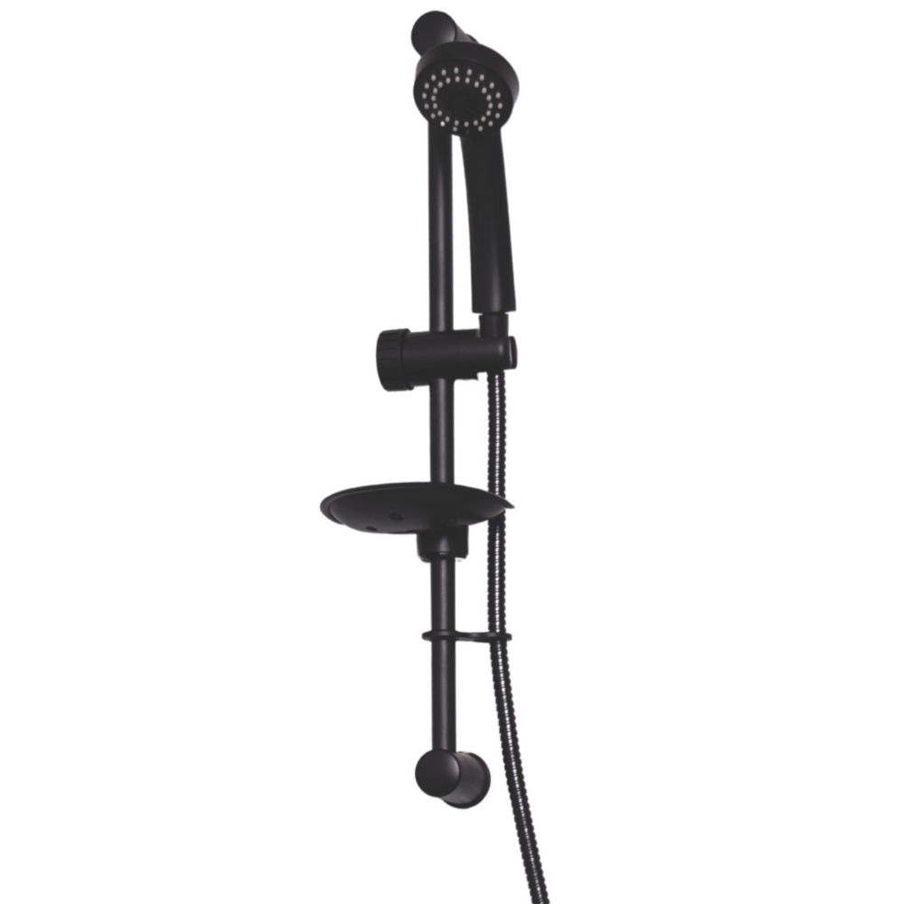 ETAL Pod Slide Rail Shower Kit Matt Black - Screwfix