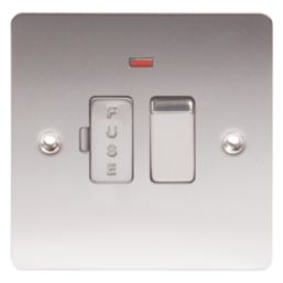 LAP 13A Switched Fused Spur with LED Brushed Stainless Steel - Screwfix